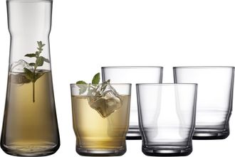 Lyngby Glas Lissabon Karaffe-Set, Wasserkaraffe mit Gläsern, 5-teilig
