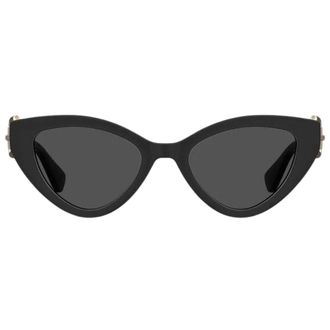 Moschino Katzenaugen-Sonnenbrille mit Schmetterlingsdesign und grauen Gläsern in Schwarz