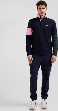 Eden Park Maillot Manches Longues En Coton Vert Broderie Et Applications De Tissus Cravate Coupe Regular