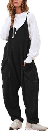 Onsoyours Salopette En Polaire Pour Femme Bretelles R&eacute;glables Pantalon De Ski Chaud Pour Lhiver Combinaison Femme Couleur Unie D&eacute;contract&eacute; Jumpsuit Avec Poches 