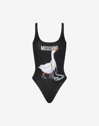 Moschino Einteiliger Badeanzug aus Lycra Goose - Schwarz