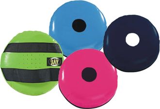 Bay SCHWARZ Black Flying Target Flash Flying Target für Kinder Leder PU Mitt Doppel Double Hand Schlag Pratze Doppelpratze Doppelmitt Schlagmitt Schlagpol