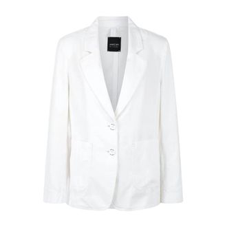 Marc Cain Baumwoll-Leinen-Mix Blazer - - Jackets - Damen - Wei&szlig; - 3XL