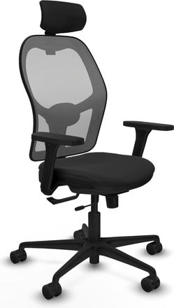 Piqueras y Crespo Gepolsterter Stuhl mit 3D-Armlehnen, h&ouml;henverstellbarer Lendenwirbelst&uuml;tze und h&ouml;henverstellbarem Kopfteil, Neigungs- und Neigungsverstellung, ausgest