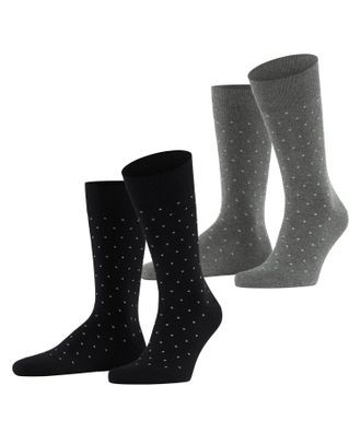 Esprit Herren Socken Fine Dot Multipack M So Baumwolle gemustert 2 Paar, Mehrfarbig Black Grey 0010, 43-46