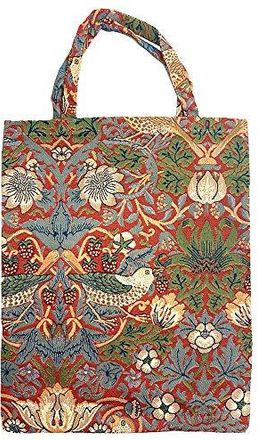 SIGNARE Sac fourre-tout r&eacute;utilisable et respectueux de lenvironnement avec motif William Morris (Strawberry Thief Red, ECO-STRD)