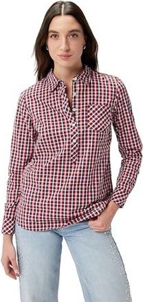 Tommy Hilfiger Bluse Casual Check Roll Tab &Auml;rmel Langarm Chemise, Multicolore, S Femmes