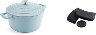 MasterClass MasterClass 4L himmelblaue Kasserolle mit MasterClass hitzebeständigen Silikongriffen und Deckelgriff (3tlg.)