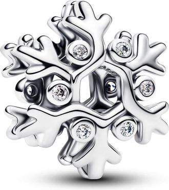 Pandora Moments Schneeflocke Charm aus Sterling-Silber mit Zirkonia, Kompatibel Moments, 794249C01