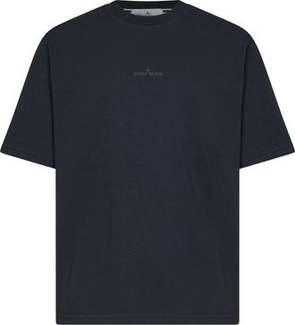 Stone Island Baumwoll-T-Shirt - - Tops - Herren - Blau - XL