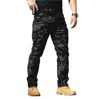 Generic Pantalon cargo de travail pour homme, pantalon de travail r&eacute;sistant &agrave; lusure Ripstop &agrave; multiples poches, pantalon de chantier r&eacute;sistant &agrave; leau et resp