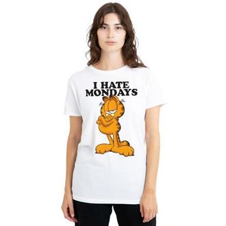 Garfield new boundary designs, inc. Garfield I Hate Mondays Ladies T Shirt, Blanc, XXL Femme