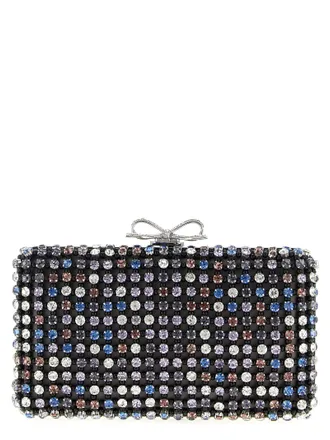 Self Portrait Crystal-Embellished Clutch - Black
