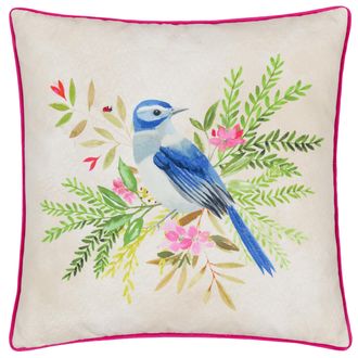 furn. Evans Lichfield Daisy Hill Bluebird Bedruckter Kissenbezug - Mehrfarbig/Rosa - 45 x 45 cm