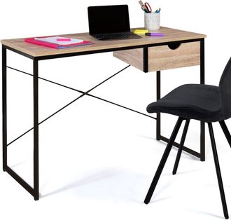 IDMarket Detroit Design Schreibtisch mit 1 Seitenschublade