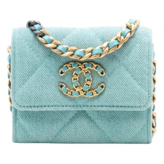 Chanel Pre-owned Mini Flap matelass&eacute; en denim - Femme - Pre-owned - Bleu - Taille: ONE Size