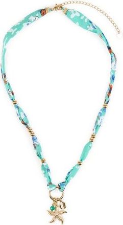 Au Printemps Paris Collier tissu avec pendentif &eacute;toile de mer