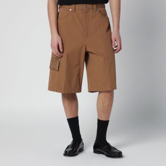 Gucci Camel-farbene Cargo-Bermudashorts mit GG-Details