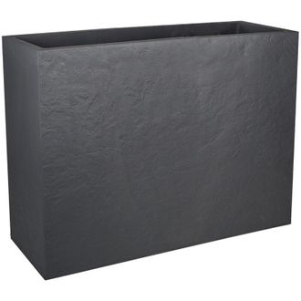 Eda Jardini&egrave;re rectangulaire Volcania effet pierre - 78,5 x 29,5 x 60 cm - 46 l - Gris anthracite