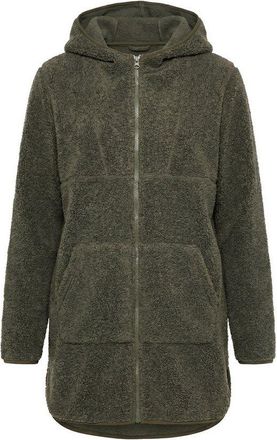 Ulla Popken Sweatjacke Longjacke Teddyfleece Kapuze Langarm hinten l&auml;nger