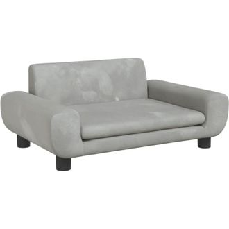 vidaXL Kindersofa Hellgrau 70x45x33 cm Samt vidaXL