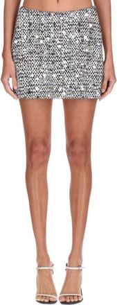 Ermanno Scervino Femme, Jupes, Blanc, Taille: 40 FR Gonna Corta Boucle Applicazioni Di Pailettes