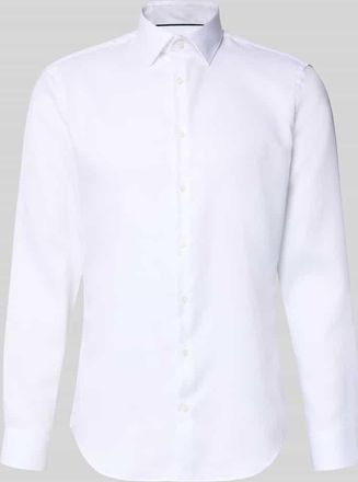 Jake*s Slim Fit Business-Hemd mit Strukturmuster und Kentkragen