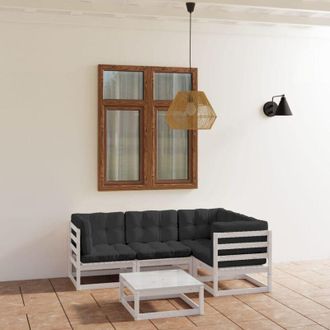 vidaXL vidaXL 5-tlg. Garten-Lounge-Set mit Kissen Kiefer Massivholz