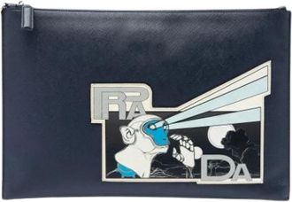 Prada Pre-owned Vintage Clutch - Femme - Pre-owned - Bleu - Taille: ONE Size