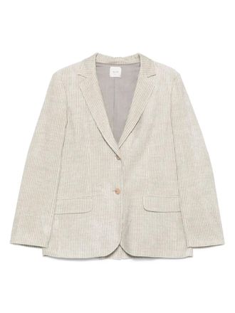 Alysi blazer en velours à simple boutonnage - Tons neutres