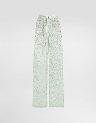 Dolce & Gabbana Lace Trousers - Frau Hosen Und Shorts Gr&uuml;n Spitze 42