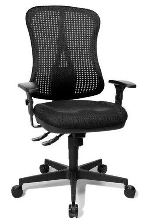 Topstar Topstar HE20PBC00 Head Point SY P4, ergonomischer Bürostuhl, Schreibtischstuhl, Muldensitz, inkl. Armlehnen, Netzrücken, Stoffbezug schwarz