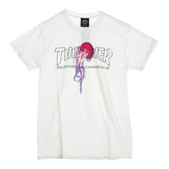 Thrasher Schwarzes Herren Tee Kurzarm Crew Neck - - Tops - Herren - Wei&szlig; - L