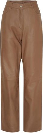 BTF-CPH Gerade geschnittene Lederhose - - Trousers - Damen - Braun - L