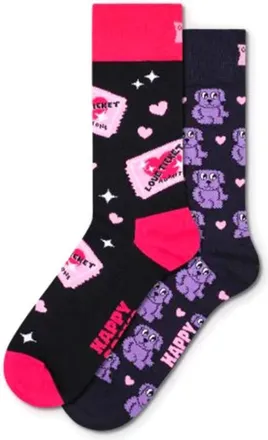Happy Socks unisex, Sous-v&ecirc;tements, Multicolore, Taille: S Ensemble cadeau chaussettes Love Tickets 2 paires
