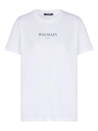 Balmain t-shirt à logo imprimé - Blanc