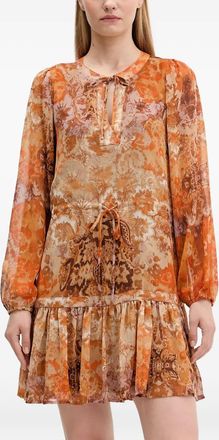 Desigual robe mi-longue à col noué - Orange