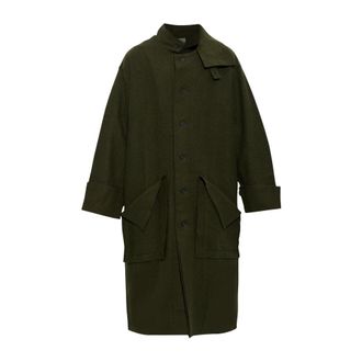 Yohji Yamamoto Mantel mit Stehkragen - - Coats - Herren - Gr&uuml;n - L