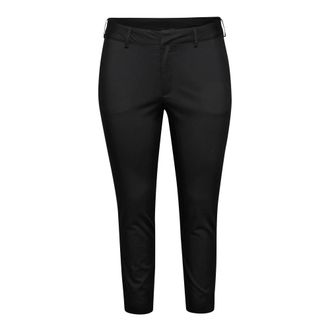 Kaffe Curve Schwarze Tiefe Cropped Chino Hose - - Trousers - Damen - Schwarzk - 2XL