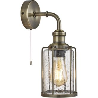 Searchlight Searchlight - Applique pipes 1 lumi&egrave;re E27 maxi 60w Laiton antique avec verre gouttelette