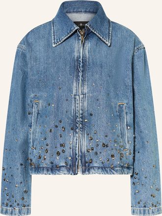 7 For All Mankind Jeansjacke Mit Nieten Und Schmucksteinen blau