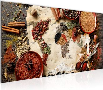 Runa Art Wandbild Küche Gewürze 1 Teilig 100 x 40 cm Modern Bild auf Vlies Leinwand Küchenbilder Esszimmer Küchenbilder Bunt 030012a