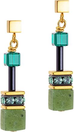 Coeur de Lion Ohrringe - GeoCUBE Iconic Precious Ohrringe - Gr. unisize - in Gr&uuml;n - f&uuml;r Damen