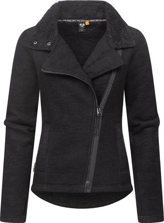 Ragwear Damen Sweatjacke Strickjacke mit Teddyfell-Futter Saskie Melange YOUMODO Black Gr. XXL