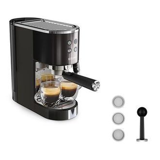 Krups Krups Virtuoso+ Espresso-Siebträgermaschine, 15 bar Pumpendruck, 3 Crema-Filter, Edelstahl-Dampfdüse, intuitives Bedienfeld, Drehregler, inkl. Dosierl