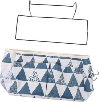 Soimiss Baumwoll hängetasche Betttasche Hochbett Organizer Bedside Storage Pouch für Bücher Handy Ladekabel und Sundries Praktische Aufbewahrungstasche für Sc