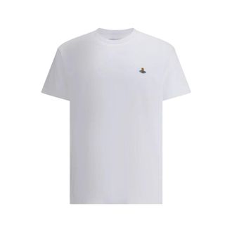 Vivienne Westwood Orb Logo Baumwoll T-Shirt - - Tops - Herren - Wei&szlig; - XS