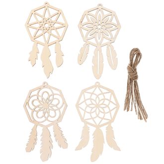 Artibetter 40 St&uuml;ck Traumf&auml;nger zum Basteln Unbemalt mit Aufh&auml;ngeband Wanddeko f&uuml;r Schlafzimmer und Wohnr&auml;ume