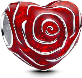 Pandora Pandora Moments Rose Herz Charm aus Sterling Silber, Kompatibel Moments Armbänder, 793673C01