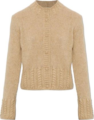 Moncler Cardigan mit Logo-Patch - - Knitwear - Damen - Beige - S